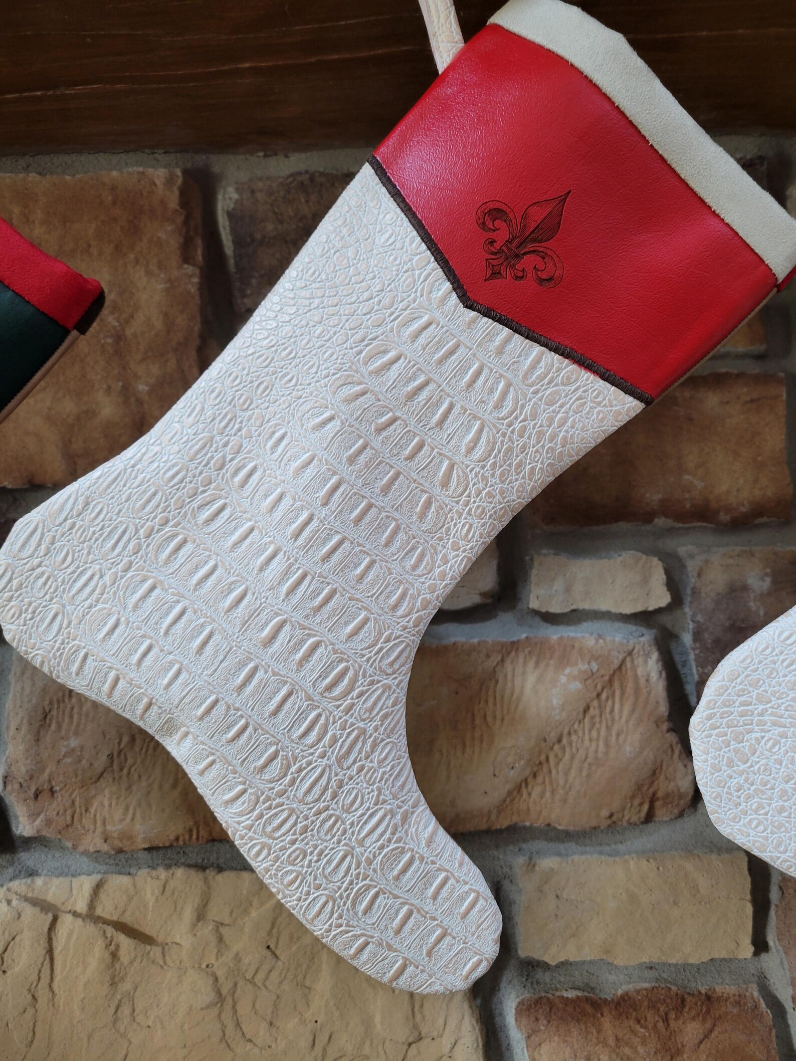 White Alligator Louisiana Shrimp Boot Christmas Stockings - Etsy