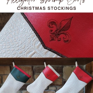 White Alligator Louisiana Shrimp Boot Christmas Stockings - Etsy