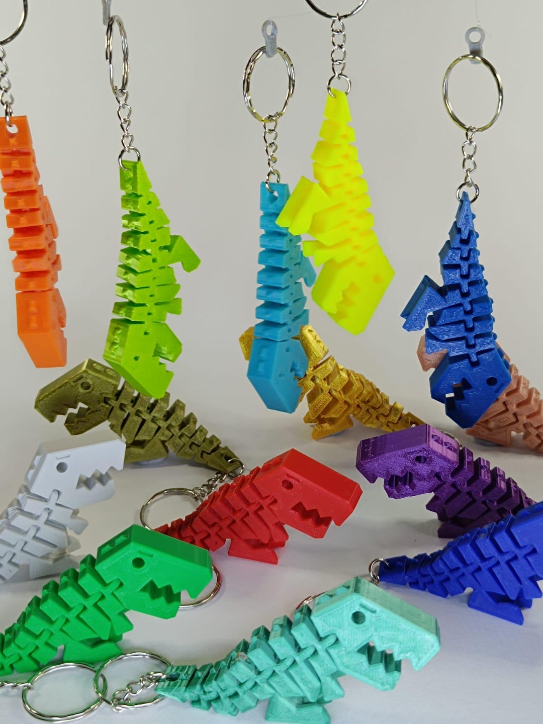 Flexi Rex Keychain - Flexible 3D Printed Dinosaur, Perfect for Bags ...