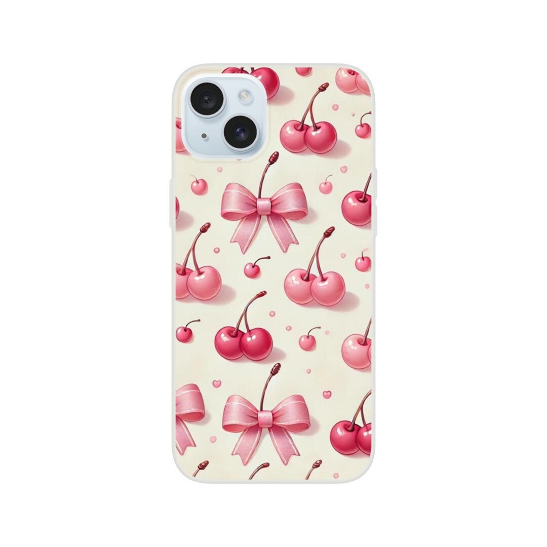 Pink Cherry, Cute Aesthetic Design, Cherry Case, Cherry Pink Case, Cute ...