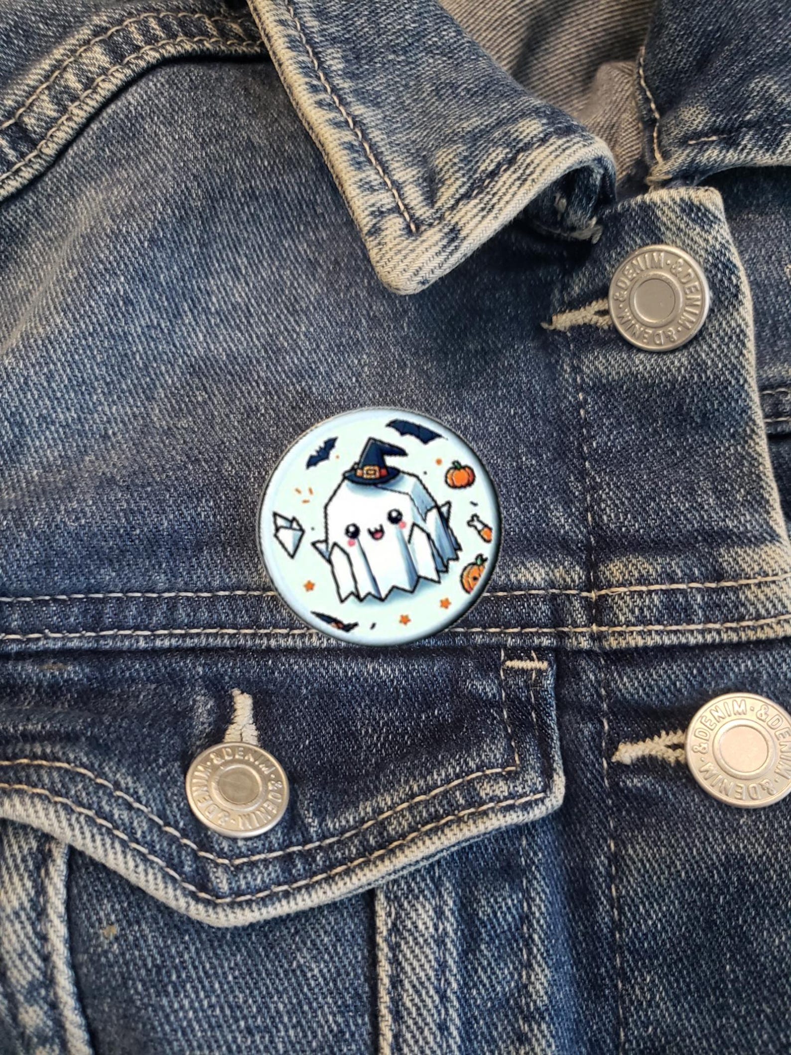 Halloween Buttons, Cute Spooky Buttons Pins, Pinback Buttons Black Cat ...