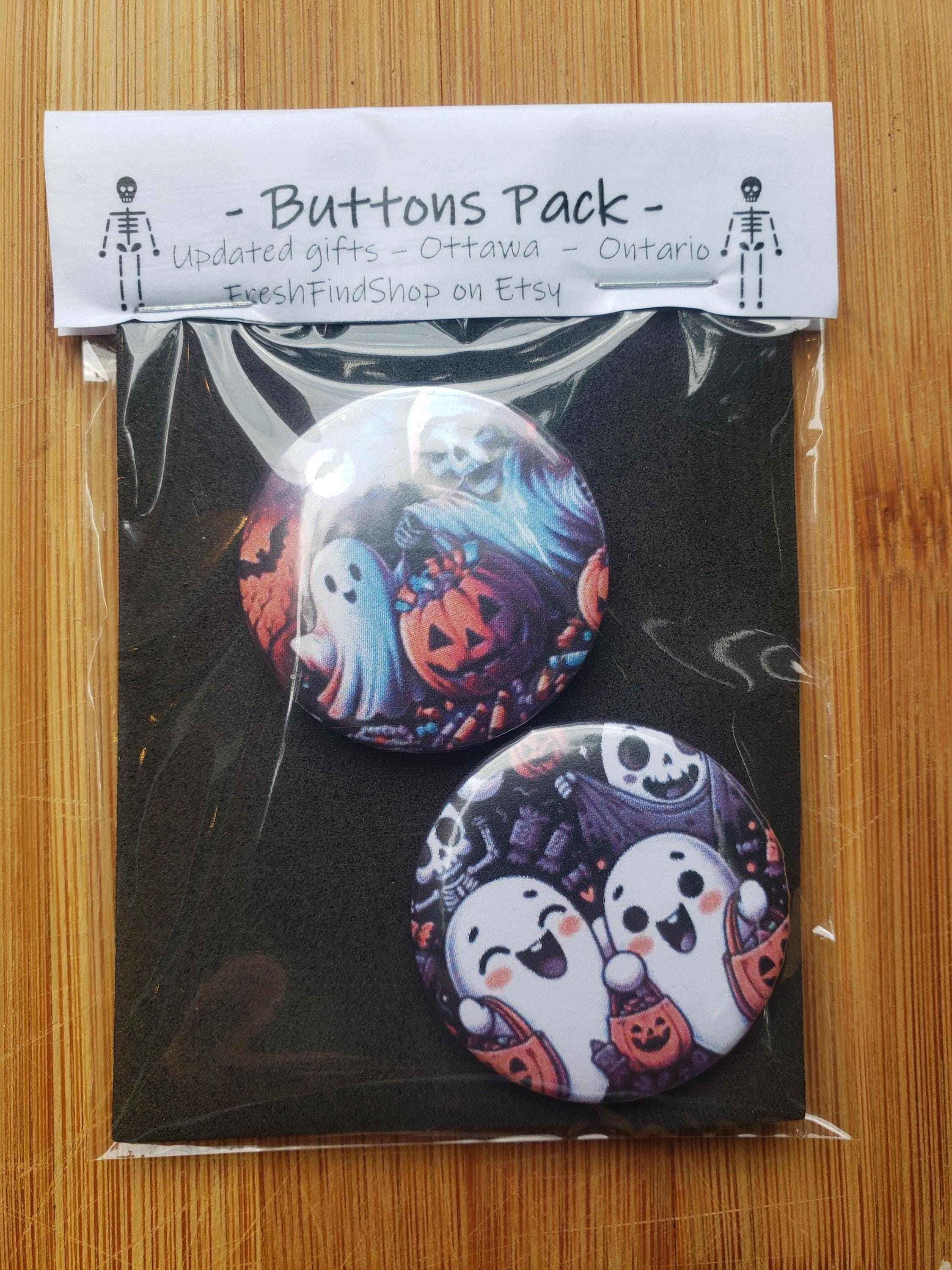 Halloween Buttons, Cute Spooky Buttons Pins, Pinback Buttons Black Cat ...