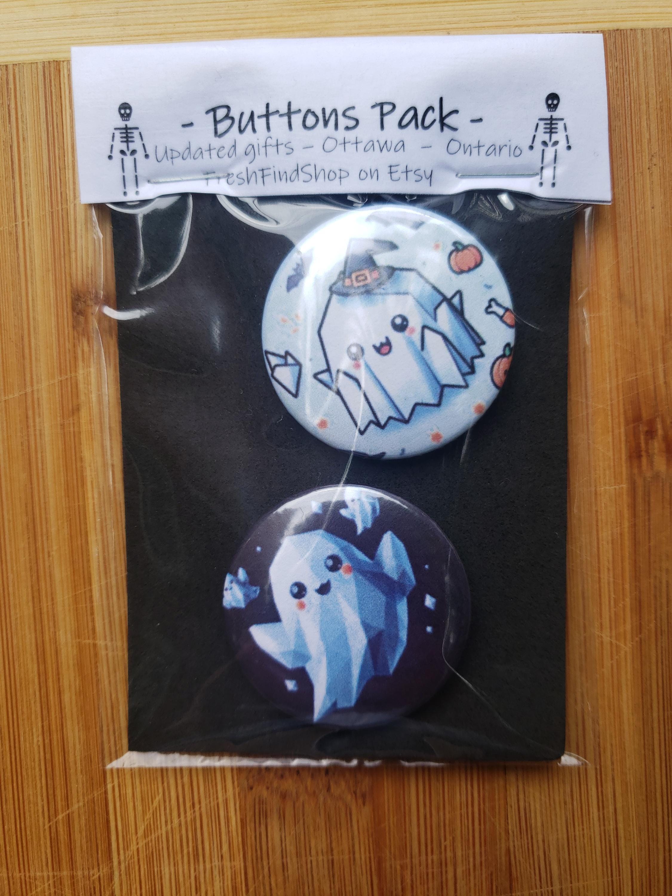 Halloween Buttons, Cute Spooky Buttons Pins, Pinback Buttons Black Cat ...