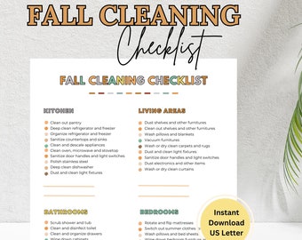 Fall Cleaning Checklist Printable Autumn Chore Schedule Home ...