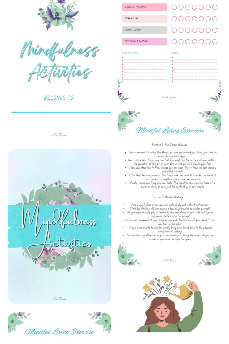 Mindfulness Worksheet for Teens Printable Mindfulness Workbook Journal ...