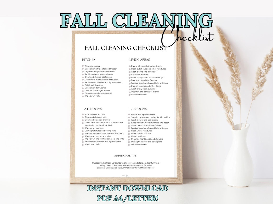 Fall Cleaning Checklist Printable Autumn Chore Schedule Home ...