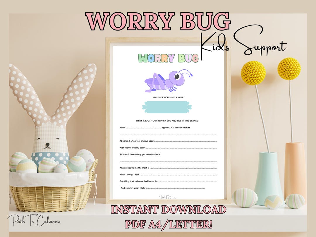 Worry Bug for Kids Emotional Support Kids Emotions Tracker Emotional ...