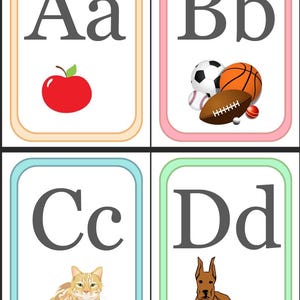 Digital - Light Pastel Alphabet Printable - Pre-k, Kindergarten, 1st ...