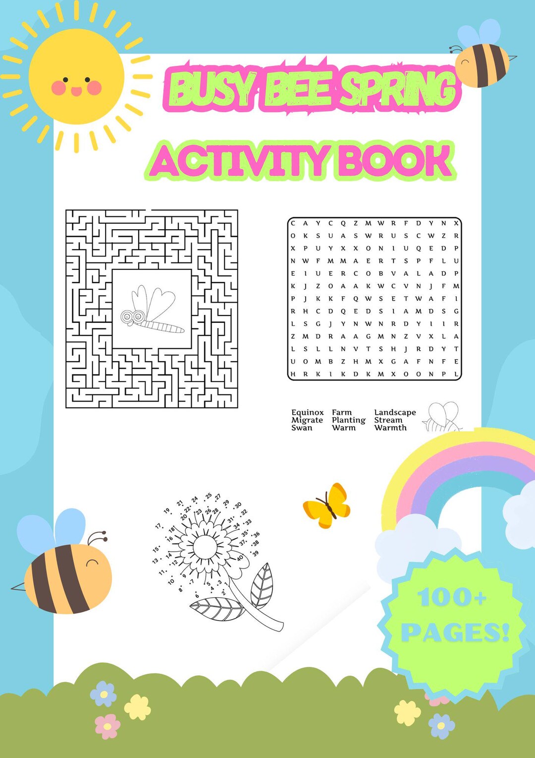 Busy Bee - Spring Activity Book for Kids - Etsy