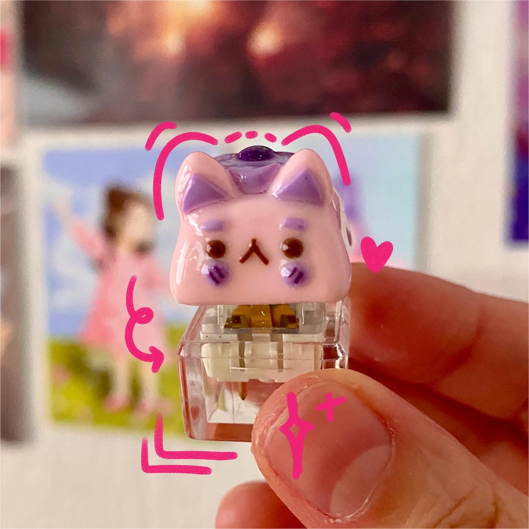 Kawaii Keycap Clicker Toy, Handmade Clicker Keychain, Artisan Keycap ...