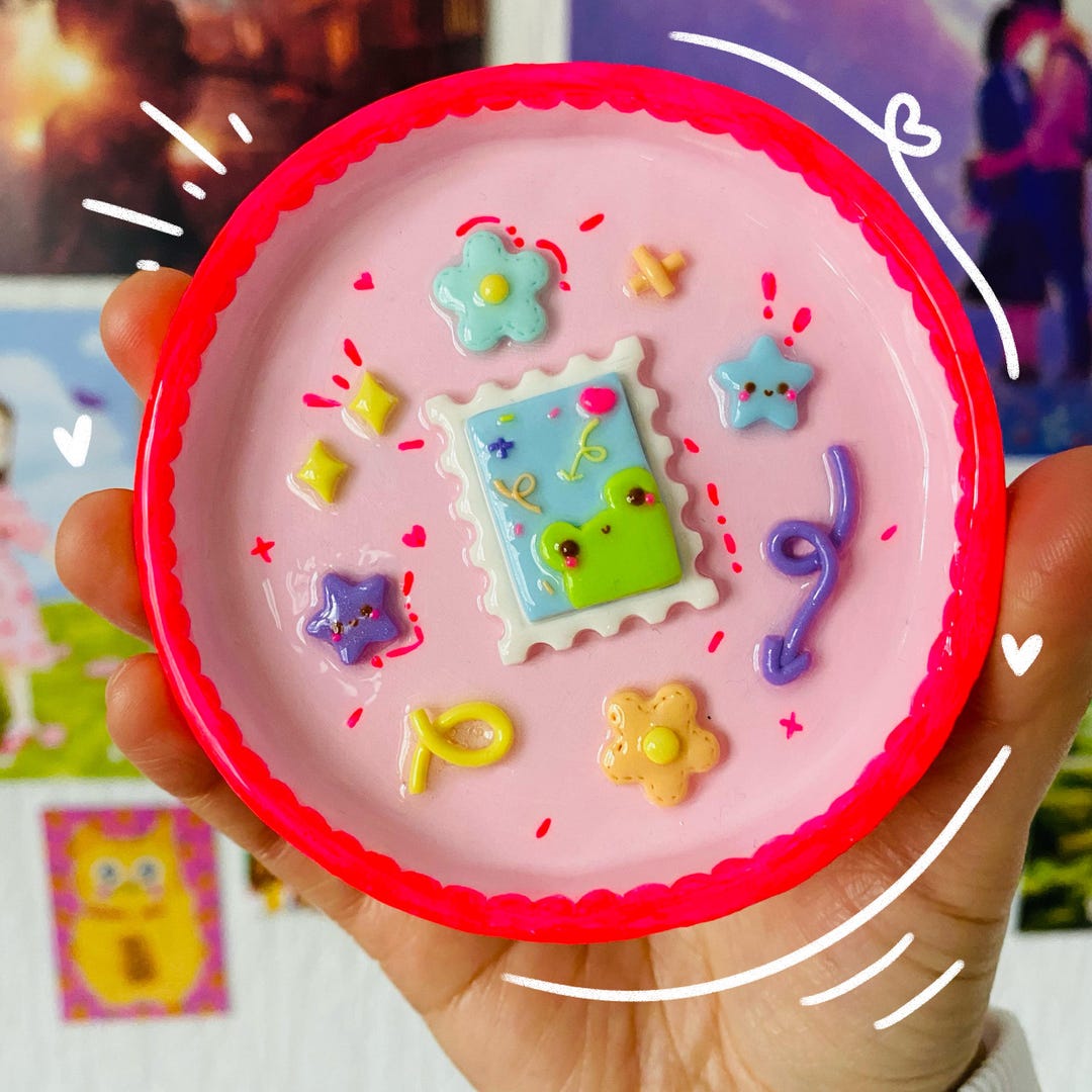 Kawaii Jewellery Tray - Cute Trinket Dish, Handmade Clay Tray ...