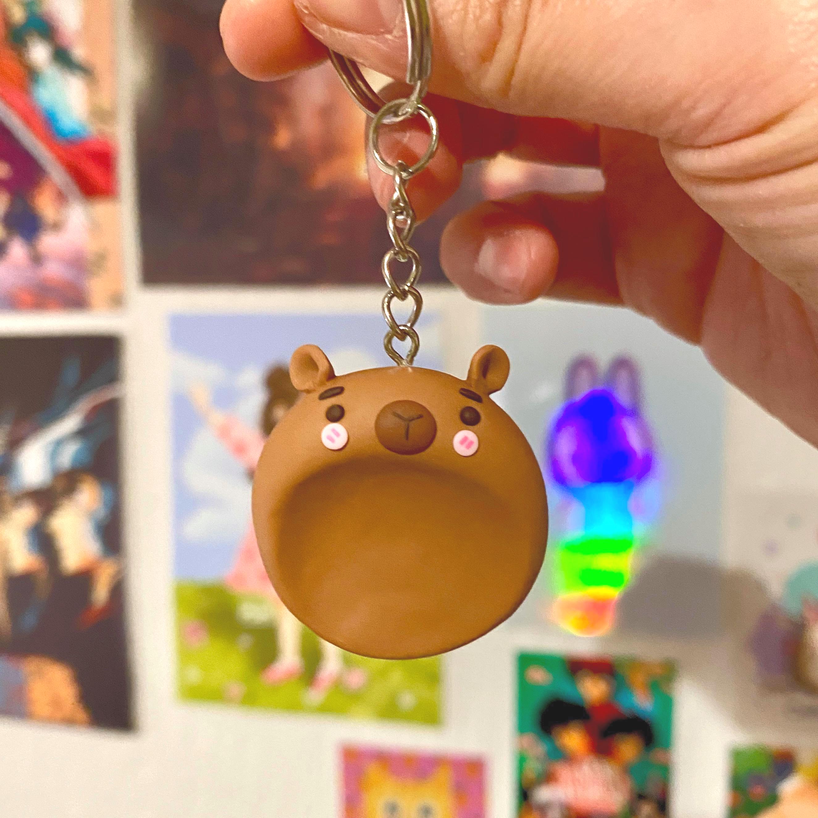 Kawaii Capybara Worry Stone, Handmade Worry Companion, Thumb Stone ...