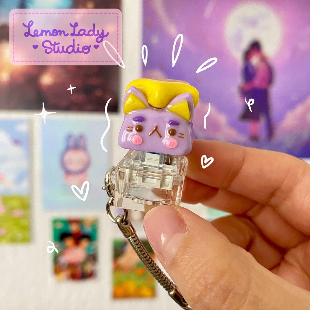 Kawaii Keycap Clicker Toy: Handmade Fidget Keychain for Gamers - Etsy