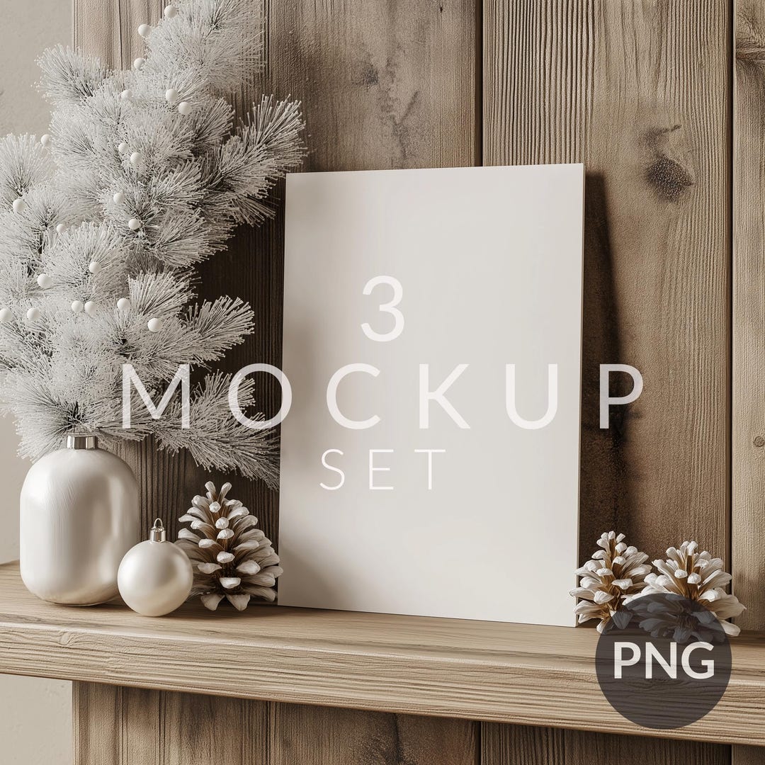Christmas Card Mockup PNG Photo Christmas Mockup Bundle Greeting Card ...