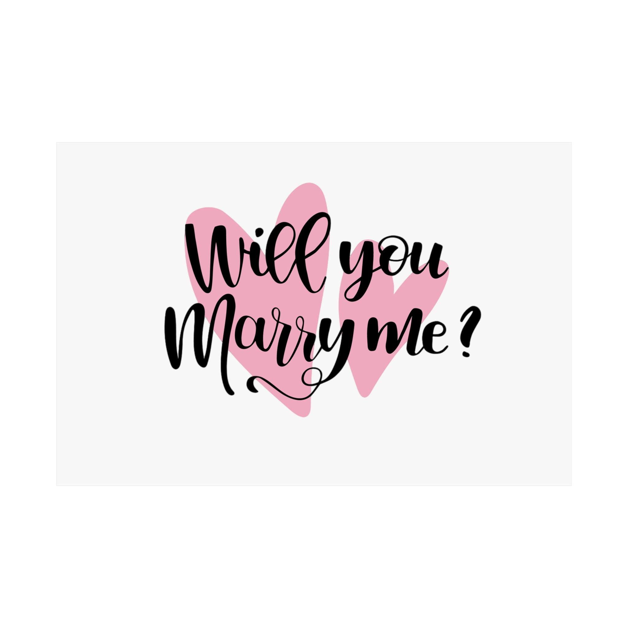 Matte Horizontal Posters Romantic Proposal Will You Marry Me Poster ...