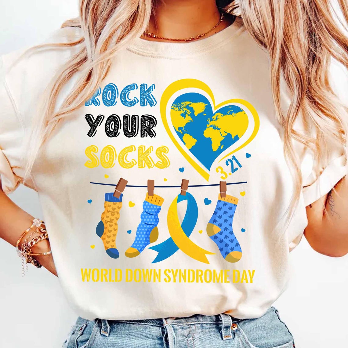 Rock Your Socks World Down Syndrome Day Shirt, Down Syndrome Awareness ...