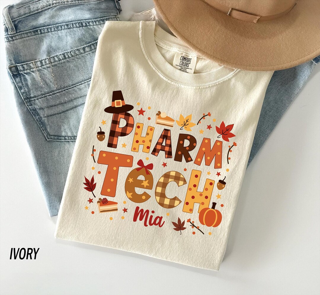 Fall Pharm Tech Shirt, Personalized Pharmacy Tech Tshirt, Autumn Pharm ...