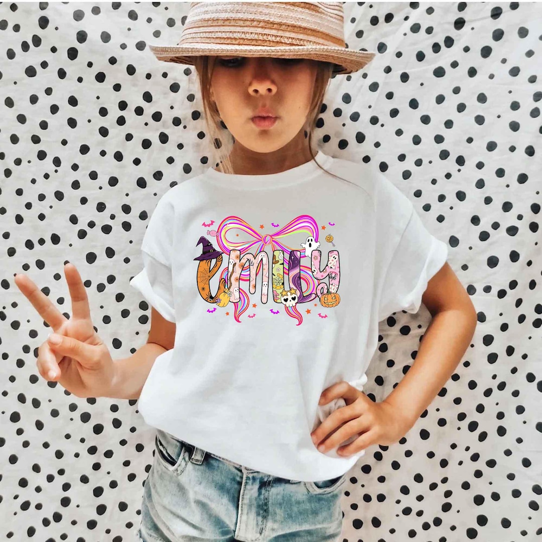 Halloween Kids Shirt, Preppy Halloween Shirt for Kid, Custom Kids Name ...