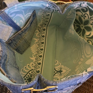 Denim Quilted Patchwork Handbag - Etsy