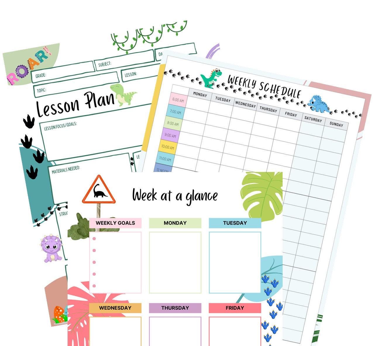 Dinosaur Styled Lesson Plan Pack! - Etsy