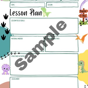 Dinosaur Styled Lesson Plan Pack! - Etsy