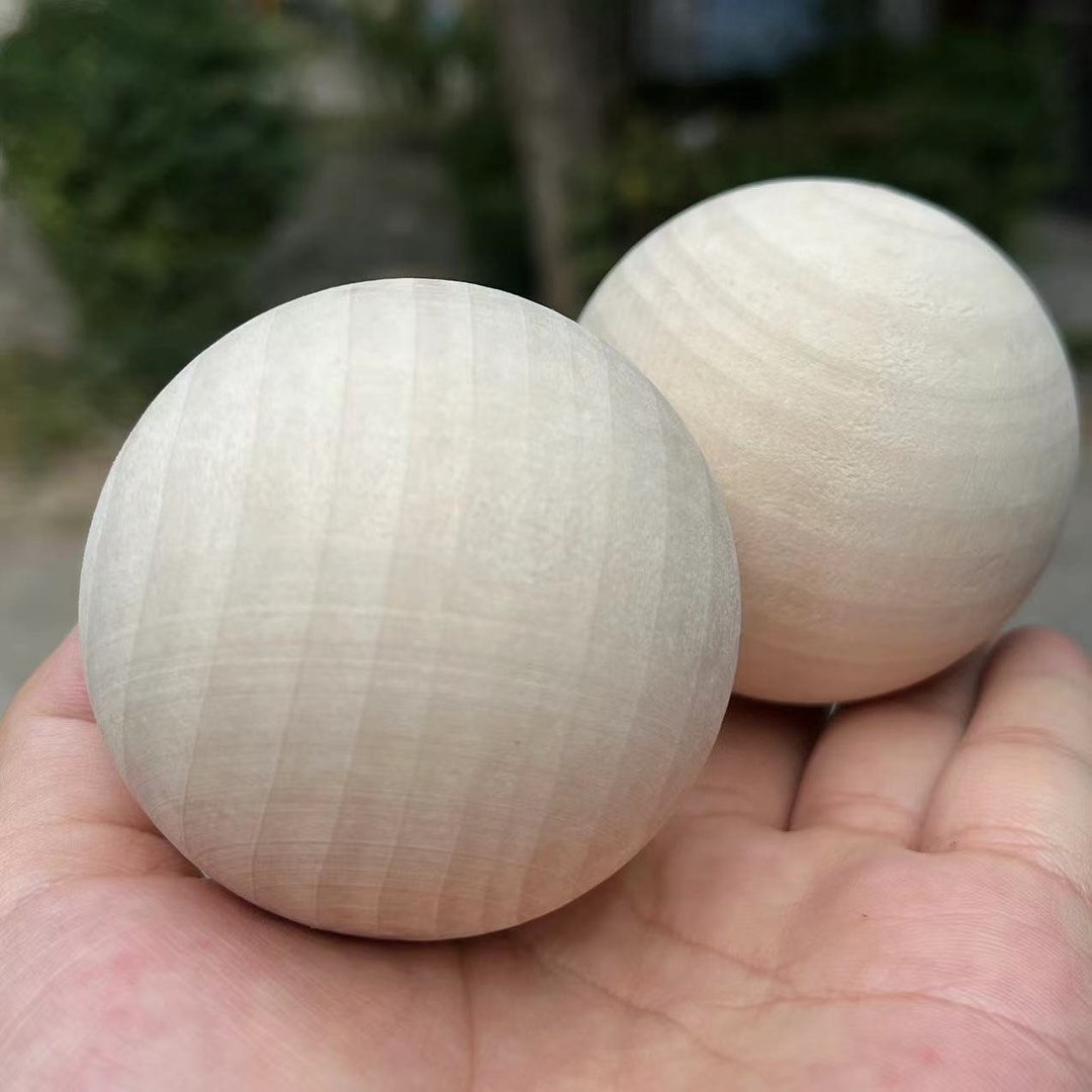 A Pair Wooden Fitness Ball Health Ball, Wood Ebony Hand Exercise Balls ...