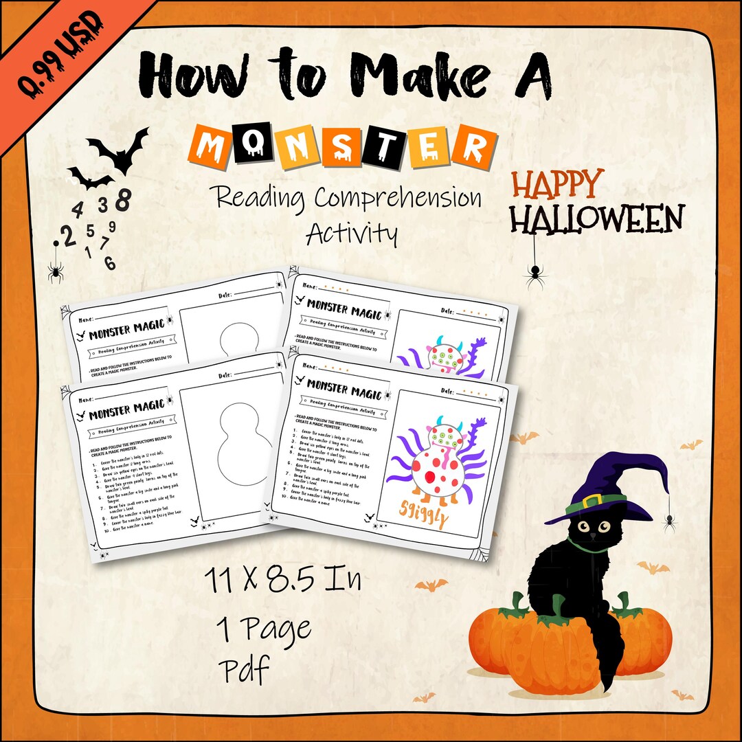 How to Make a Monster Reading Comprehension Activity,project for Kids ...
