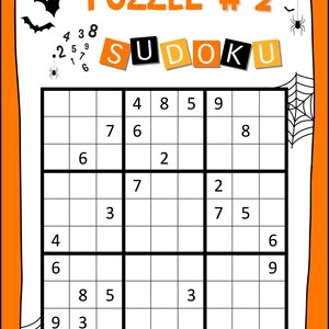 Sudoku Puzzle Games for Kids, Happy Halloween, Halloween Day - Etsy