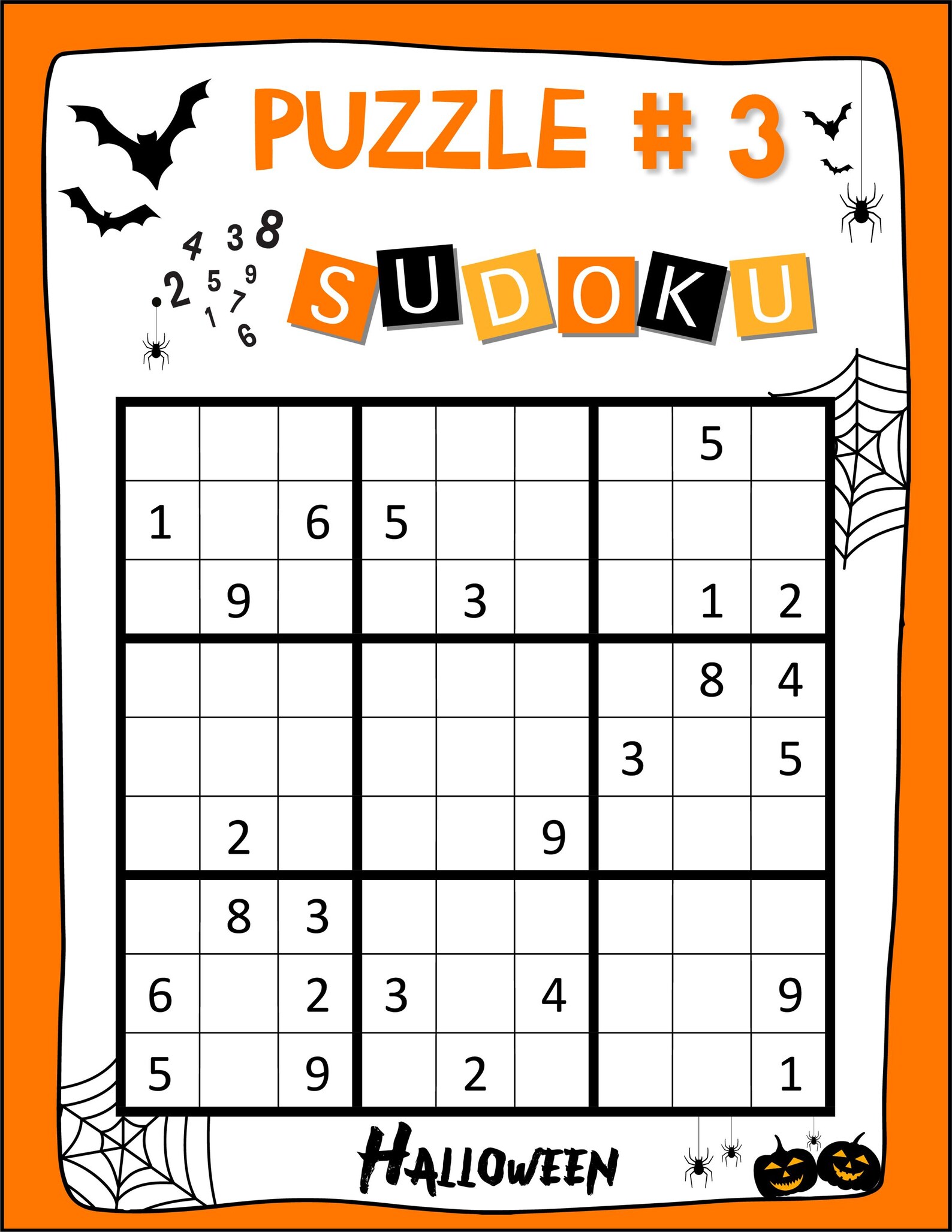 Sudoku Puzzle Games for Kids, Happy Halloween, Halloween Day - Etsy