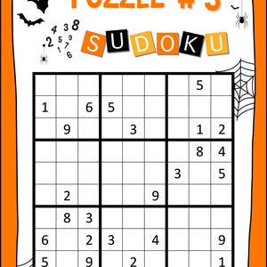 Sudoku Puzzle Games for Kids, Happy Halloween, Halloween Day - Etsy