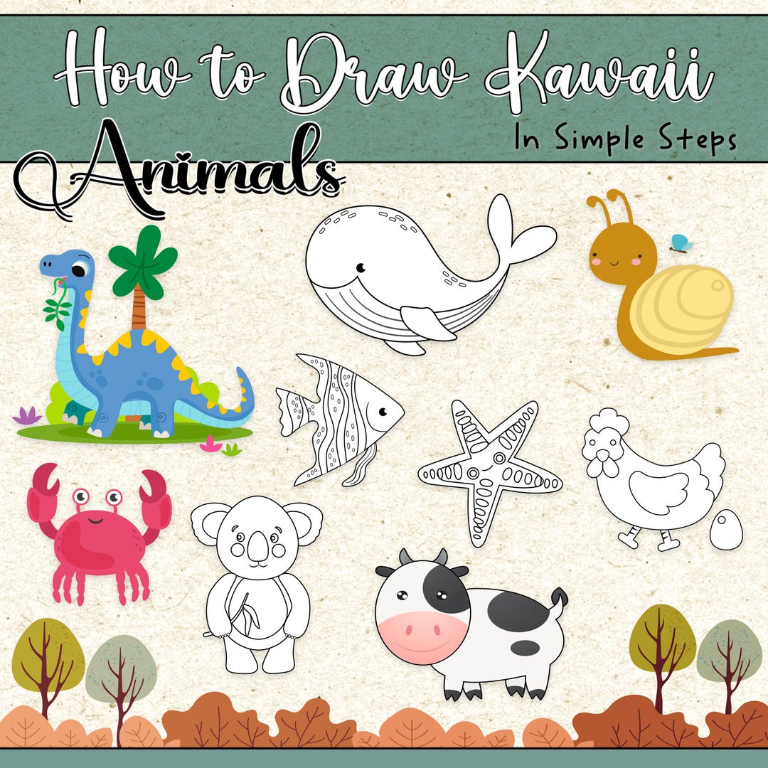 How to Draw Kawaii Animals in Simple Steps Vol 2 - Etsy UK