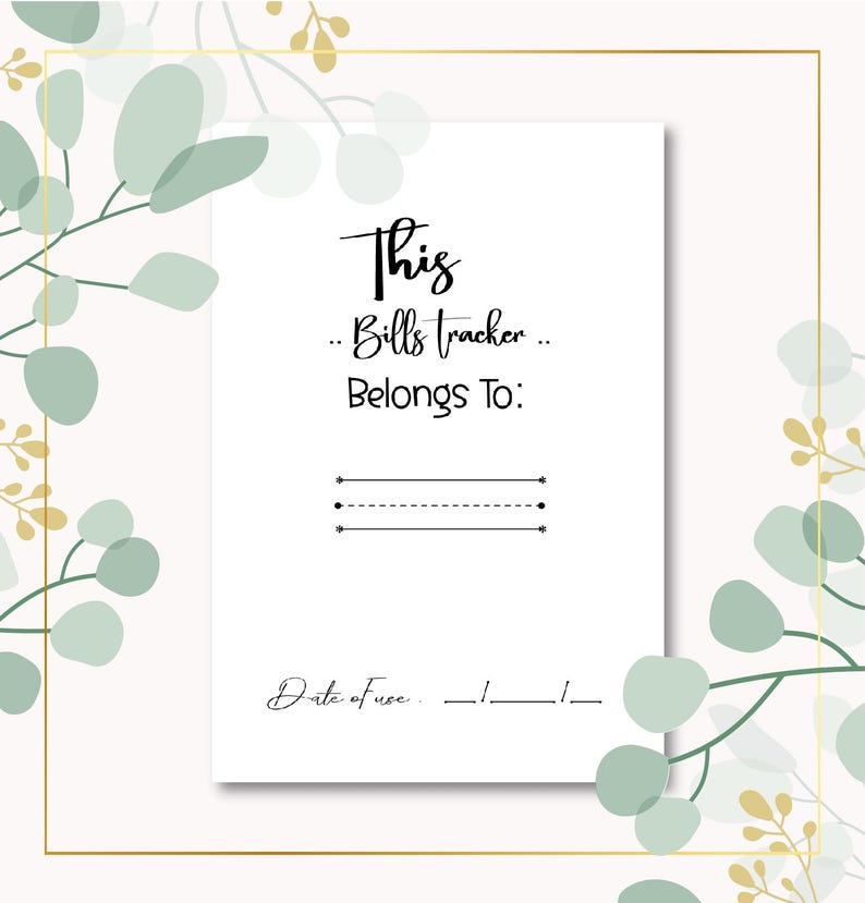 Bills Payment Tracker Logbook Finance Planner & Budget Notebook - Etsy