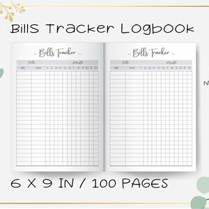 Bills Payment Tracker Logbook Finance Planner & Budget Notebook - Etsy