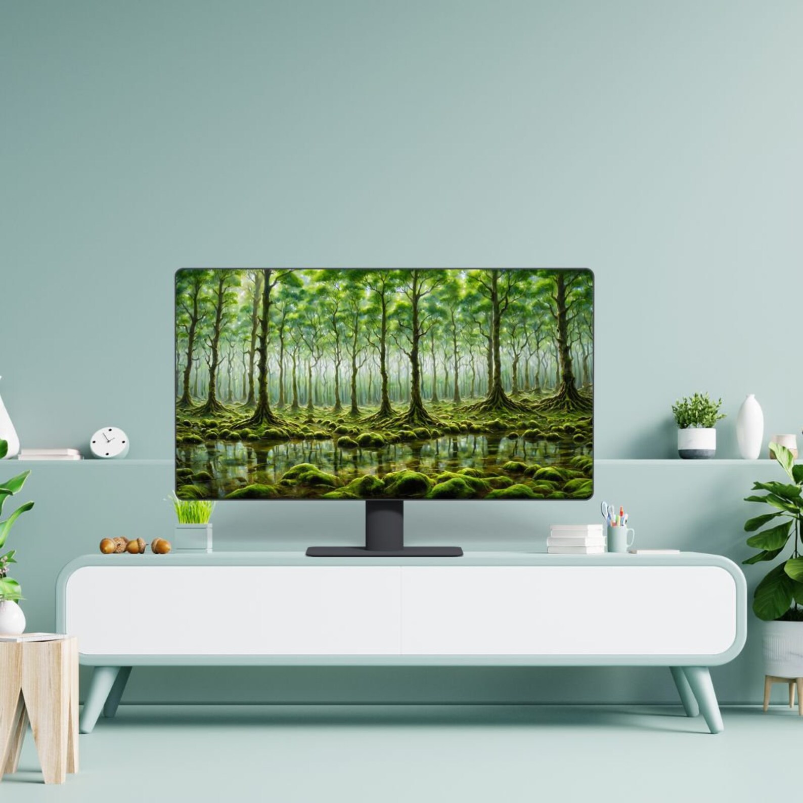 Scenic Swamp TV Background Frame Relaxing Wall Art Decor Swamp TV Frame ...