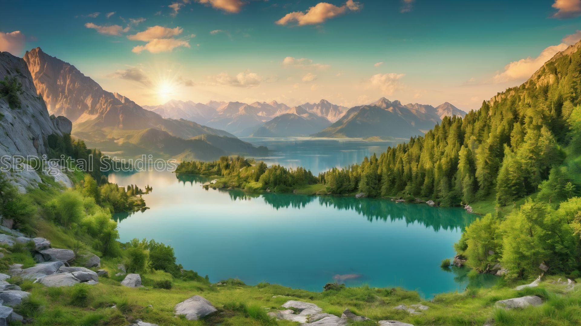 Set of 3 Lake PC Wallpapers Nature Scenic Desktop Backgrounds Lake ...