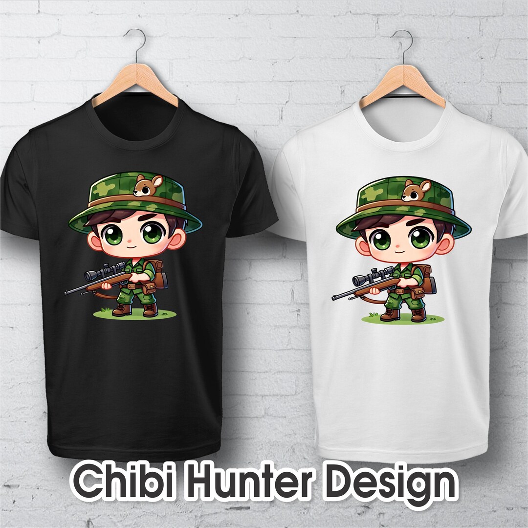 Chibi Hunter Design | AI Generated | Sublimation, Sticker, Dtf, Dtg ...
