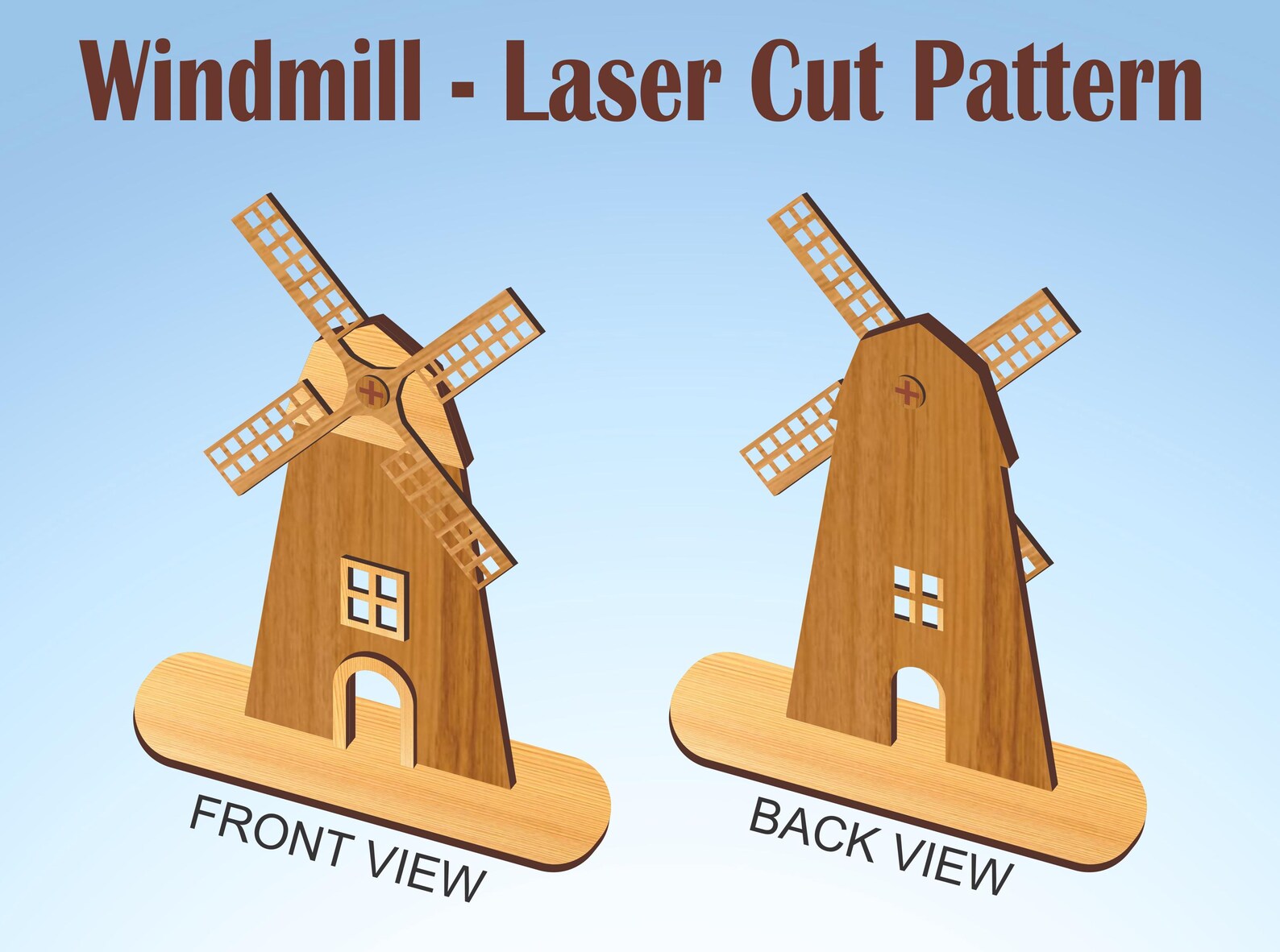 Wooden Windmill | Laser Cut Pattern | Miniature Windmill | Svg, Dxf ...