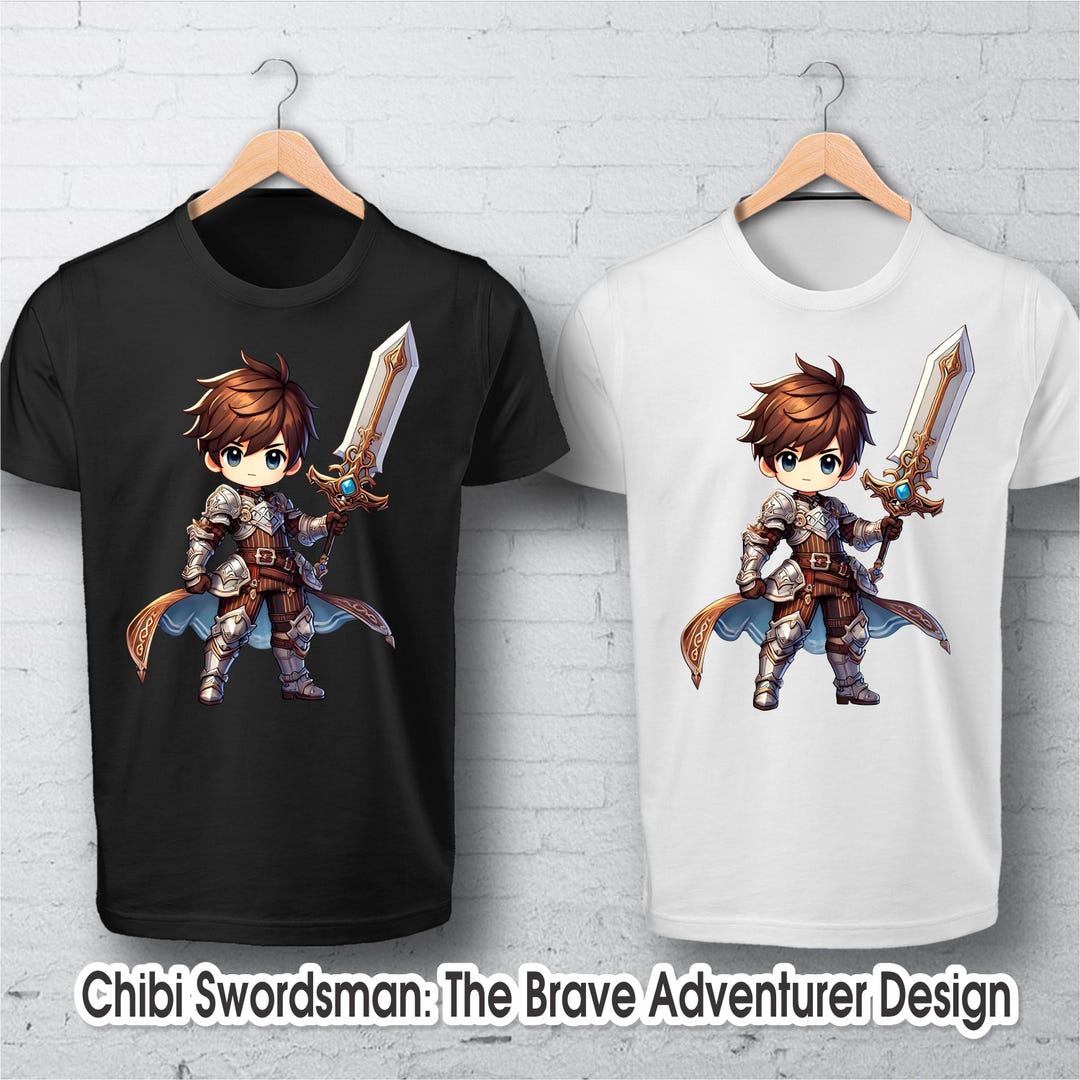 Chibi Swordsman PNG: Brave Adventurer, RPG Hero (digital Download ...