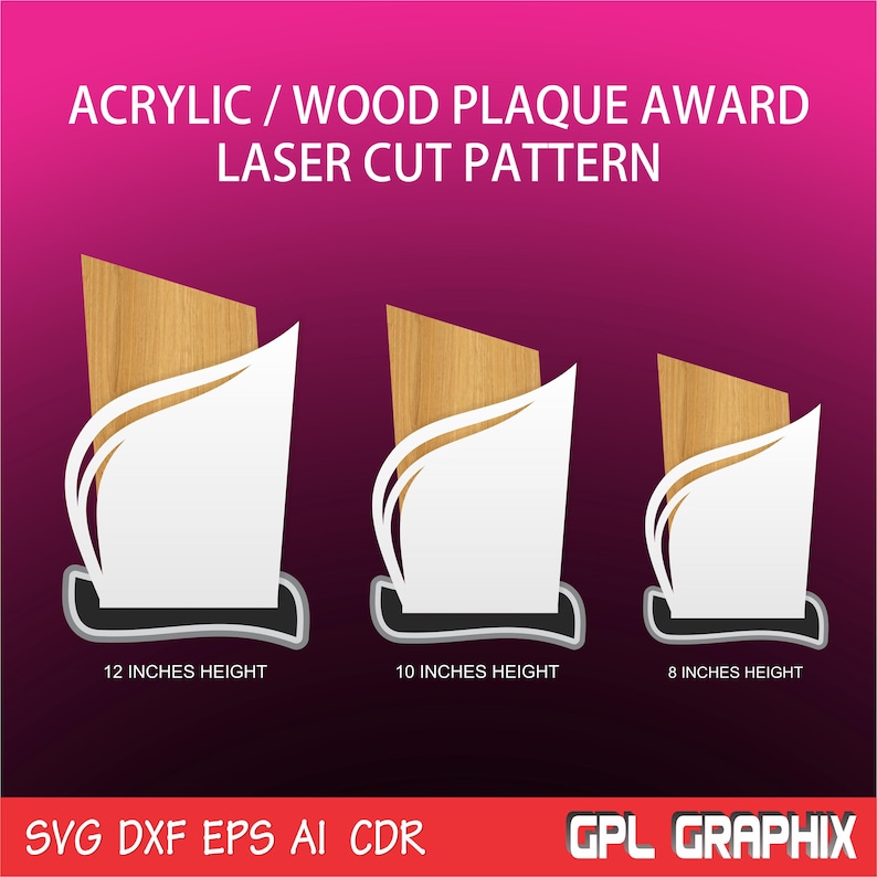 Laser Cut Acrylic/wood Plaque Award File: Multi-layer Design (digital ...