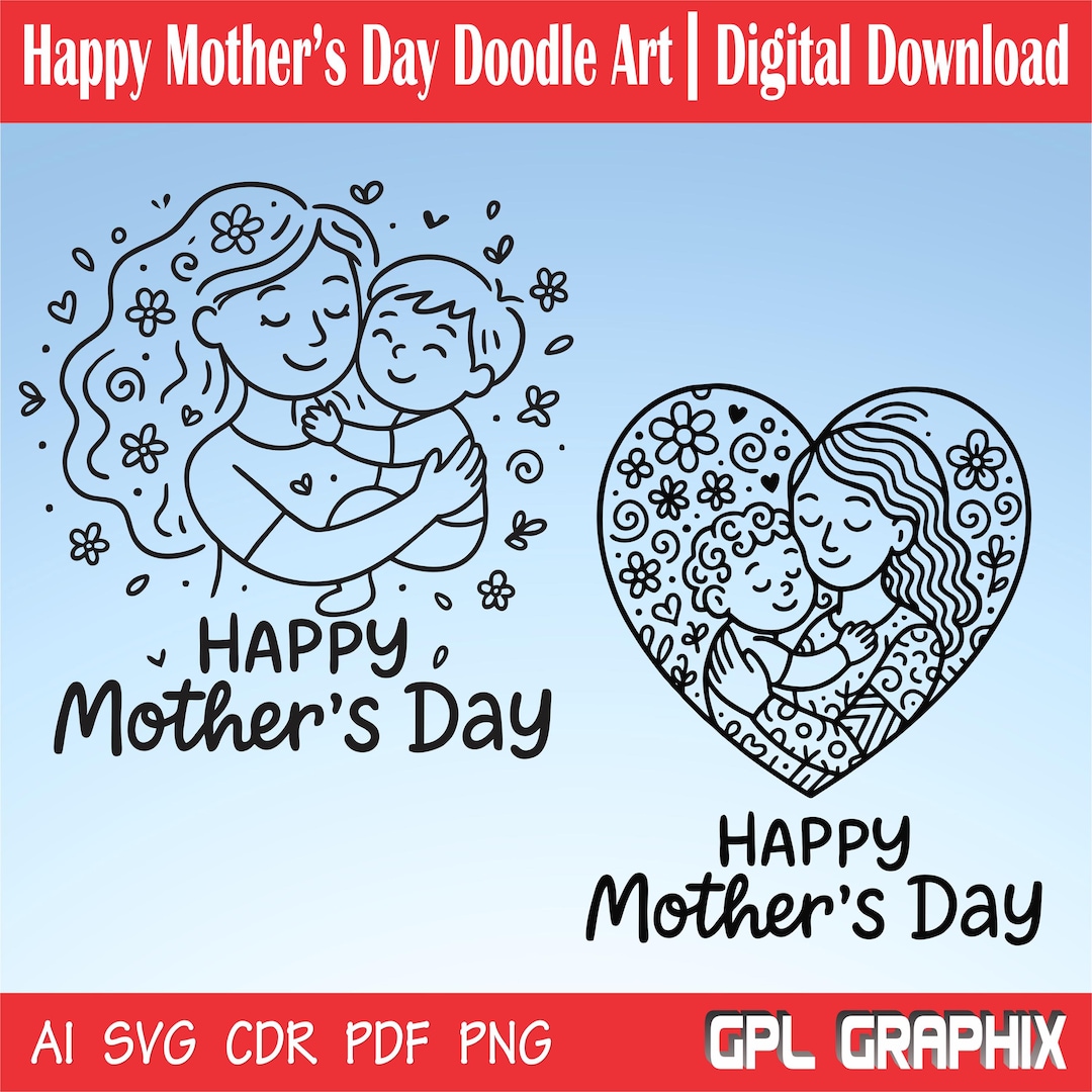 Happy Mother's Day Doodle Art - Digital Download - Etsy