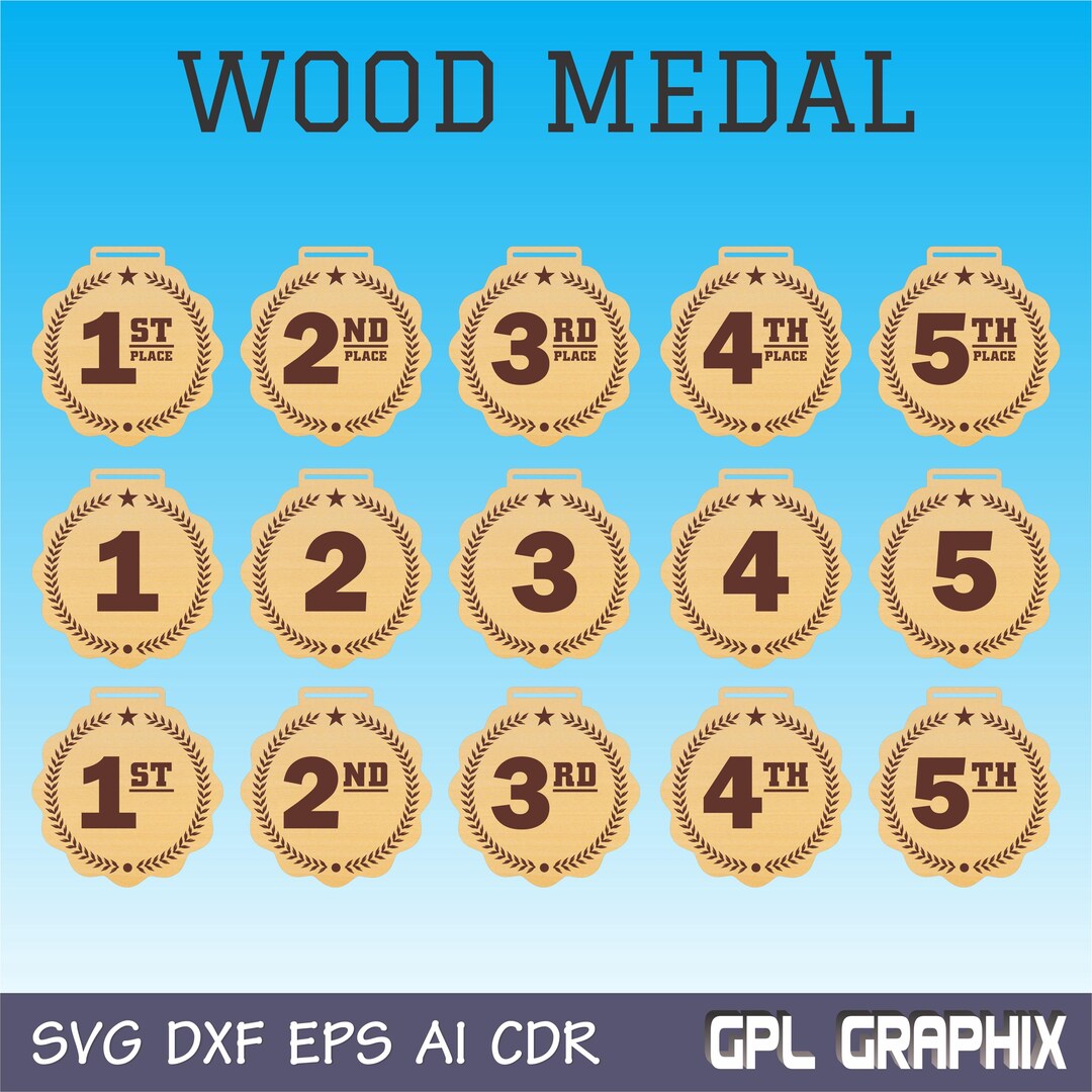 Laser Cut Wood Medal Design: Customizable Award Pattern (vector File ...