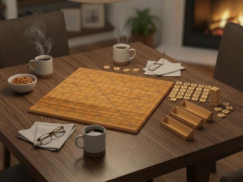 Wooden Scrabble Board With Tiles and Racks | Laser Cut Pattern | Ai ...