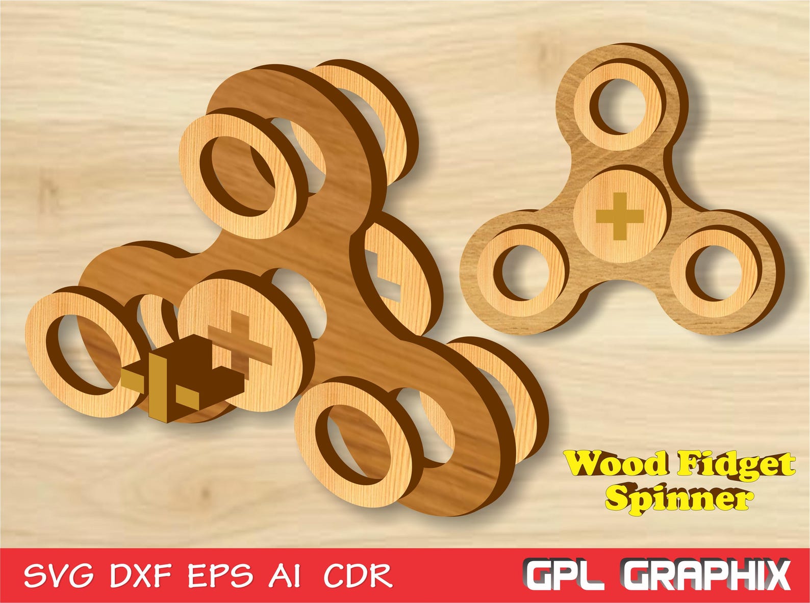 Wood Fidget Spinner - Laser Cut File - Svg, Dxf, Eps, Ai & Cdr File - Etsy