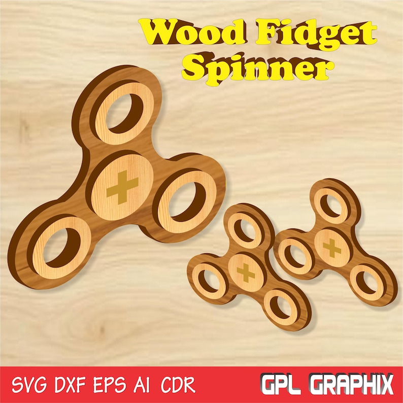 Wood Fidget Spinner - Laser Cut File - Svg, Dxf, Eps, Ai & Cdr File - Etsy