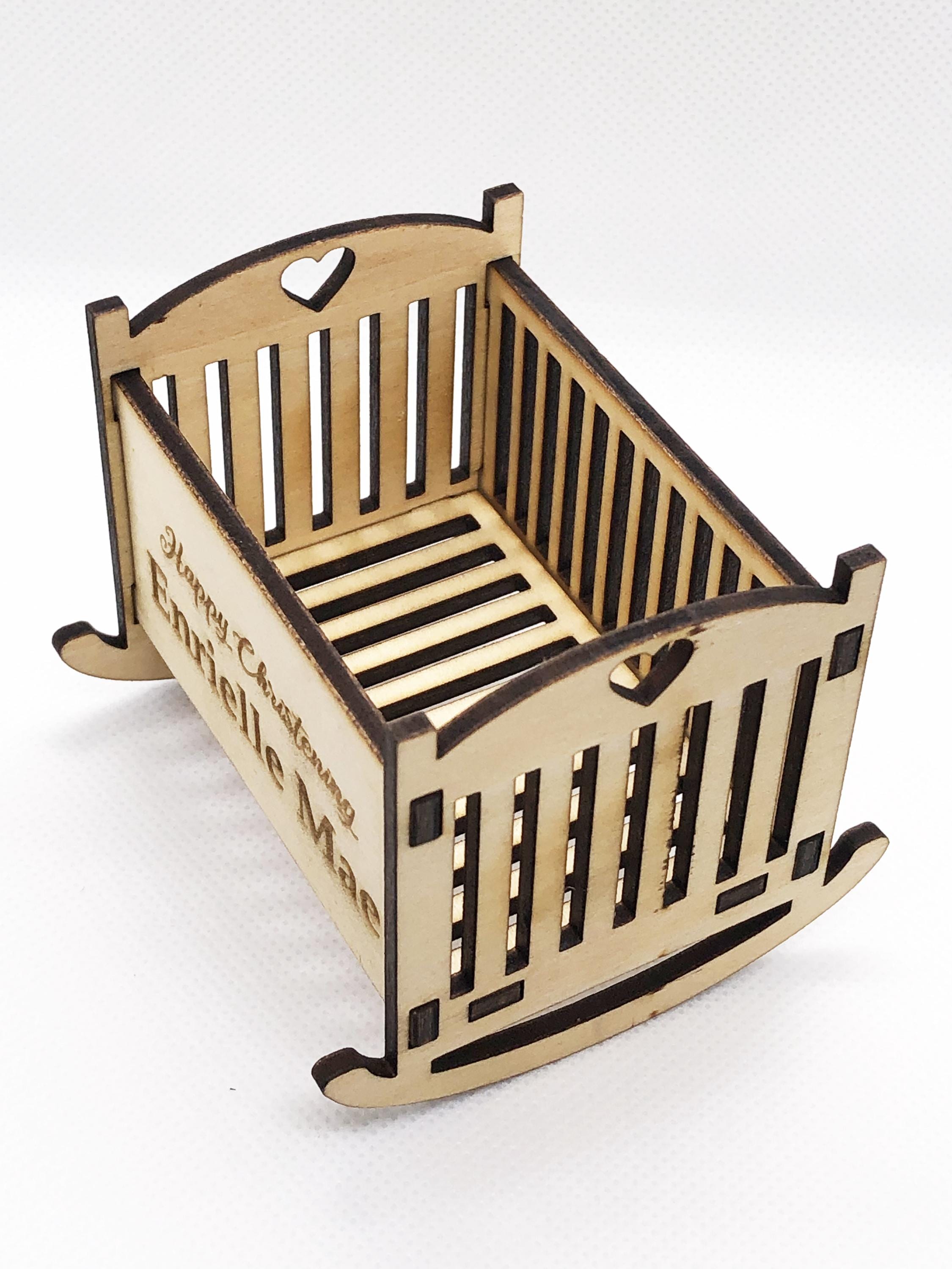 Wooden Baby Crib Souvenir | Laser Cut Pattern | Ai, Dxf, Eps, Svg, Cdr ...