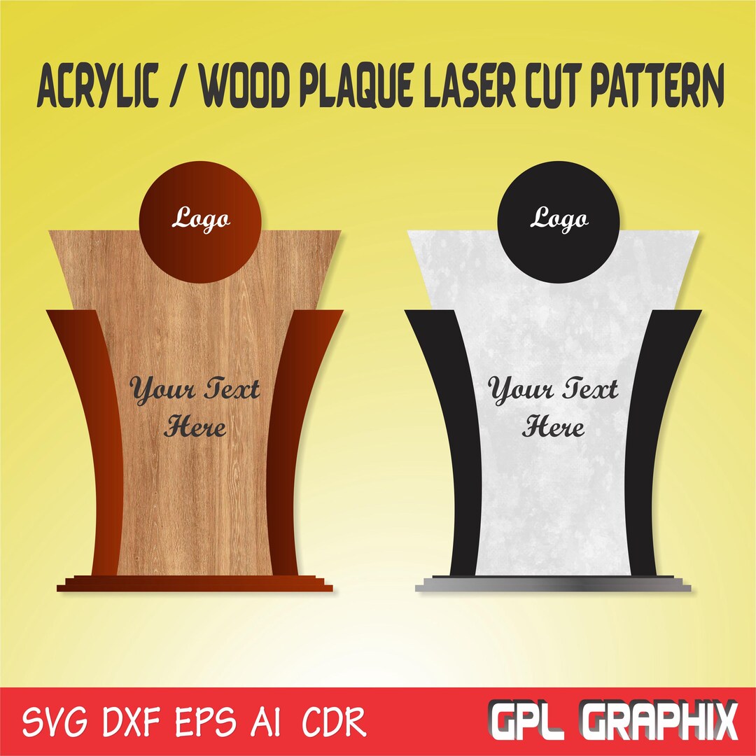 Acrylic/wood Plaque Laser Cut Pattern - Ai, Eps, Dxf, Svg & Cdr Files ...