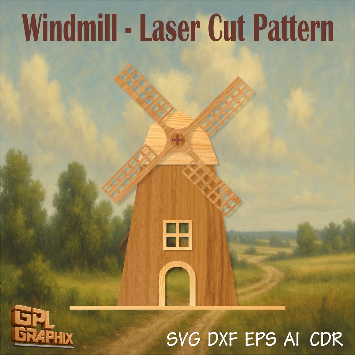 Wooden Windmill | Laser Cut Pattern | Miniature Windmill | Svg, Dxf ...