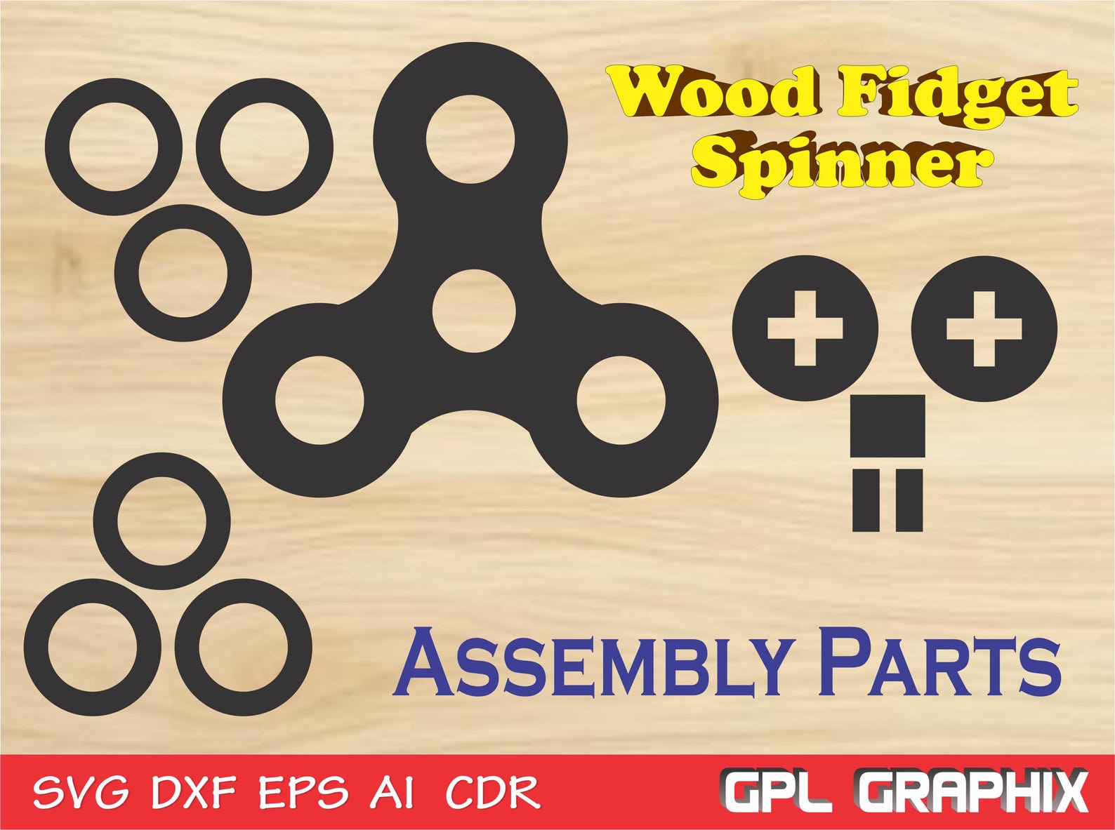 Wood Fidget Spinner | Laser Cut File | Kid's Toy | Fidget SVG | Digital ...