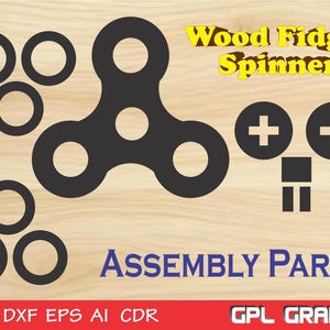 Wood Fidget Spinner | Laser Cut File | Kid's Toy | Fidget SVG | Digital ...