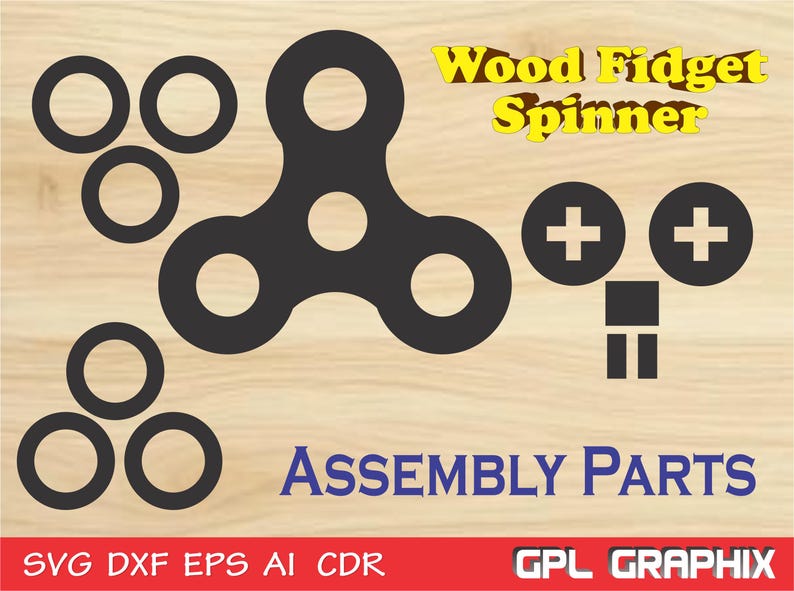 Wood Fidget Spinner - Laser Cut File - Svg, Dxf, Eps, Ai & Cdr File - Etsy
